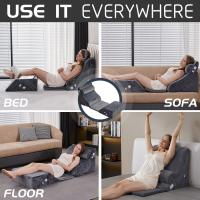 China 6PCS Orthopedic Bed Wedge Pillow Set for Adults 2-2.5 kg Body Support 100% Polyester Memory Foam Velour BLA for sale