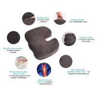 China Velvet Fabric Orthopedic Memory Foam Back Seat Cushion for Wheel Chair Car Seat Massage Yoga for sale