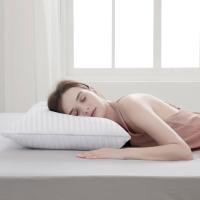 China Adjustable Striped Bed Pillows Queen Size Set of 2 Cooling Cotton Cover Firm 55*45*15 for sale