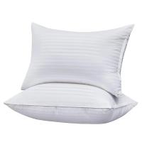 China Adjustable Striped Bed Pillows Queen Size Set of 2 Cooling Cotton Cover Firm 55*45*15 for sale
