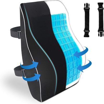 China Cooling Gel Memory Foam Lumbar Support Cushion for Ergonomic Car Seat and Office Chair for sale