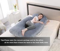 China Grey Velvet Cover J Shaped Full Body Pregnancy Pillow for Home Decor Sofa Cushion for sale