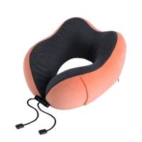 China Massage Comfort Travel Neck Memory Foam Pillow Cushion with Knitted Cover and Support for sale