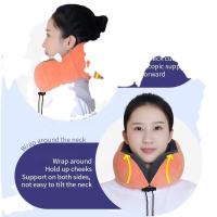 China Massage Comfort Travel Neck Memory Foam Pillow Cushion with Knitted Cover and Support for sale
