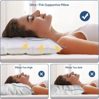 China Comfortable and Supportive Slim Bed Pillows for Stomach Sleeper Memory Foam Filling for sale