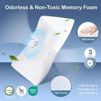 China Square Cervical Neck Pillows for Pain Relief Sleeping Ergonomic Built-in Neck Roll and Hollow Design for sale