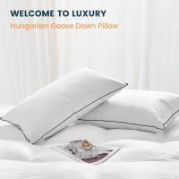 China Soft Square 100% Polyester Set of 2 Luxury Hungarian Goose Down Pillows for Sleeping for sale