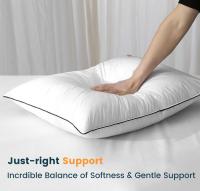 China Soft Square 100% Polyester Set of 2 Luxury Hungarian Goose Down Pillows for Sleeping for sale