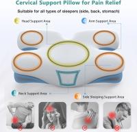 China 100% Polyester Neck Pillow for Neck Pain Relief Woven Orthopedic Contour Support Pillows for sale