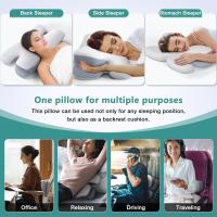 China 100% Polyester Neck Pillow for Neck Pain Relief Woven Orthopedic Contour Support Pillows for sale