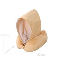 China Colorful Custom U-Shape Memory Foam Neck Pillow With Head Hood for Comfortable Travel for sale