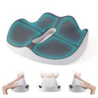 China Fabric Cover Ergonomic Memory Foam Lumbar Pillow Seat Cushion for Pain Pressure Relief for sale