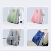 China Knitted Lumbar Massage Pillow Chair Cushion Memory Foam Back Rest Support for Hotels for sale