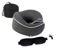 China Customized Comfort Memory Foam Travel Neck Pillow for Recliners Airplane Train Office for sale