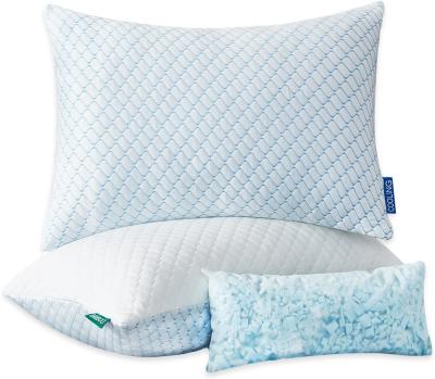 China Adjustable Cooling Bed Pillows for Sleeping 2 Pack Queen Size Shredded Memory Foam Pillows for sale