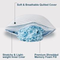 China Adjustable Cooling Bed Pillows for Sleeping 2 Pack Queen Size Shredded Memory Foam Pillows for sale