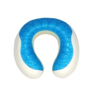 China Removable Cover U-Shape Cooling Gel Memory Foam Travel Pillow for Hotel Unpick and Wash for sale