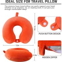 China Breathable and Comfortable Memory Foam Travel Neck Pillow with 400TC Thread Count for sale
