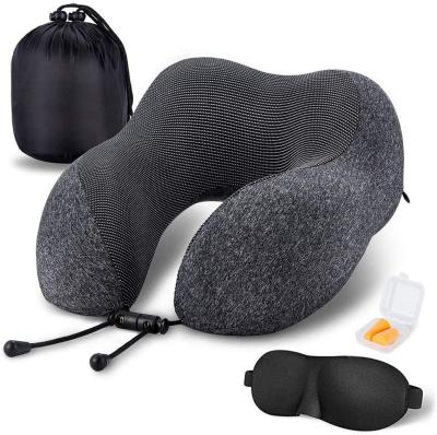 China Knitted Luxury Memory Foam Neck Pillow for Airplane and Car Travel OEM ODM Acceptable for sale
