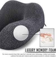 China Knitted Luxury Memory Foam Neck Pillow for Airplane and Car Travel OEM ODM Acceptable for sale