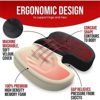 China Home Car Office Seat Chair Cushion Memory Foam Coccyx Orthopedic Pillow Washable Cover for sale