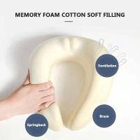 China Portable Travel Nap Airplane Seat Cushion Pillow with Memory Foam and Removable Cover for sale