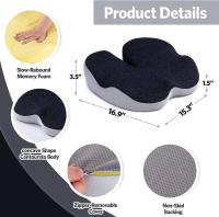 China Orthopedic Memory Foam Seat Cushion for Office Chairs Relieve Coccyx and Sciatica Pain for sale