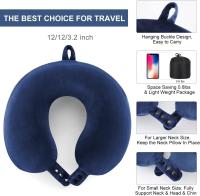 China Cotton Memory Foam U-shape Neck Support Pillow with Eye Mask Relieve Neck Pain on Flights Cars and at Work Comfortable Design for sale