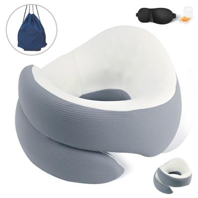 China Neck Airplane Pillow with Memory Foam Filling Hypoallergenic and Comfortable for sale