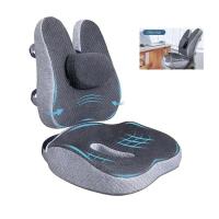 China Cooling Memory Foam Seat Cushion Lumbar Support Pillow Set for Office Chair Car Wheelchair for sale