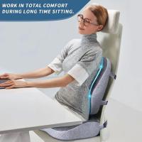 China Cooling Memory Foam Seat Cushion Lumbar Support Pillow Set for Office Chair Car Wheelchair for sale