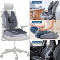 China Cooling Memory Foam Seat Cushion Lumbar Support Pillow Set for Office Chair Car Wheelchair for sale