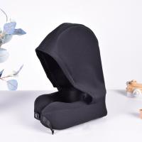 China Gray U-shaped Portable Memory Foam Neck Support Travel Pillow with Hoodie for sale