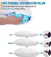China Queen Size Set of 2 Pack Adjustable Memory Foam Pillows for Sleeping Good for Side and Back Sleeper for sale