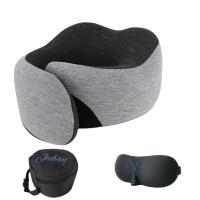 China Customized U-Shape Neck Travel Pillow with Memory Foam and Cotton Material Logo Printed for sale
