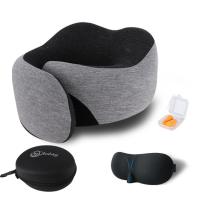China Customized U-Shape Neck Travel Pillow with Memory Foam and Cotton Material Logo Printed for sale
