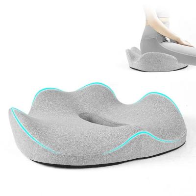 China U-Shape Knitted Memory Foam Seat Cushion for Hip Pressure Relief and No-Slip Bottom for sale