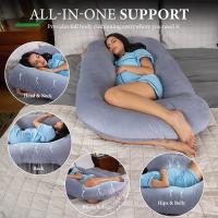 China Marine Pattern Pregnancy Pillows U-Shape Full Body Pillow for Maternity Sleeping 1.5-2 Kg for sale
