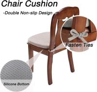 China Knitted Dining Chair Cushion with Ties 16.5 x 16.2 Inches Memory Foam Kitchen Seat Pad for sale