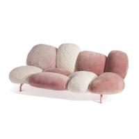 China Modern Design Living Room Sofa Set with Stainless Steel Base and Plush Velvet Material for sale