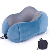 China Comfortable Breathable Cover U Shape Memory Foam Neck Pillow for Airplane Travel LOW MOQ for sale