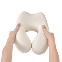 China 60 Fabric Count Portable Comfortable Cervical Memory Foam Travel Neck Pillow for Airplane for sale