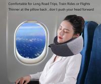 China Portable Memory Foam Travel Neck Pillow for Airplane Custom Ergonomic Gray Design for sale