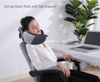 China Portable Memory Foam Travel Neck Pillow for Airplane Custom Ergonomic Gray Design for sale