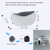 China Portable Memory Foam Travel Neck Pillow for Airplane Custom Ergonomic Gray Design for sale