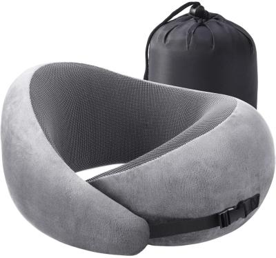 China Slow Rebound Travel Neck Pillow with Memory Foam Filling Car Airplane and Office for sale