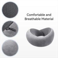 China Slow Rebound Travel Neck Pillow with Memory Foam Filling Car Airplane and Office for sale