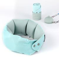 China Custom Logo U-Shape Inflatable Memory Foam Travel Neck Pillow for Office and Car Seat for sale