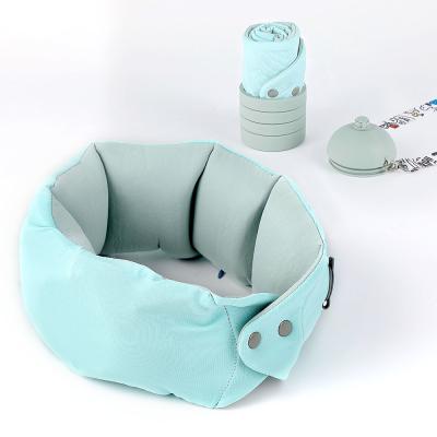 China Custom Logo U-Shape Inflatable Memory Foam Travel Neck Pillow for Office and Car Seat for sale