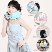 China Custom Logo U-Shape Inflatable Memory Foam Travel Neck Pillow for Office and Car Seat for sale